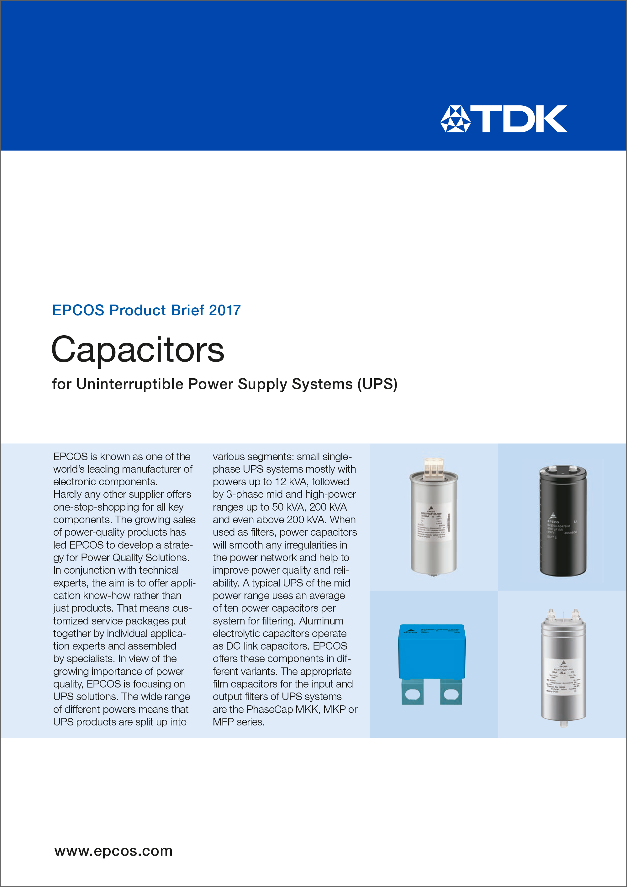 Product brief: Capacitors for power supply systems | TDK Electronics ...