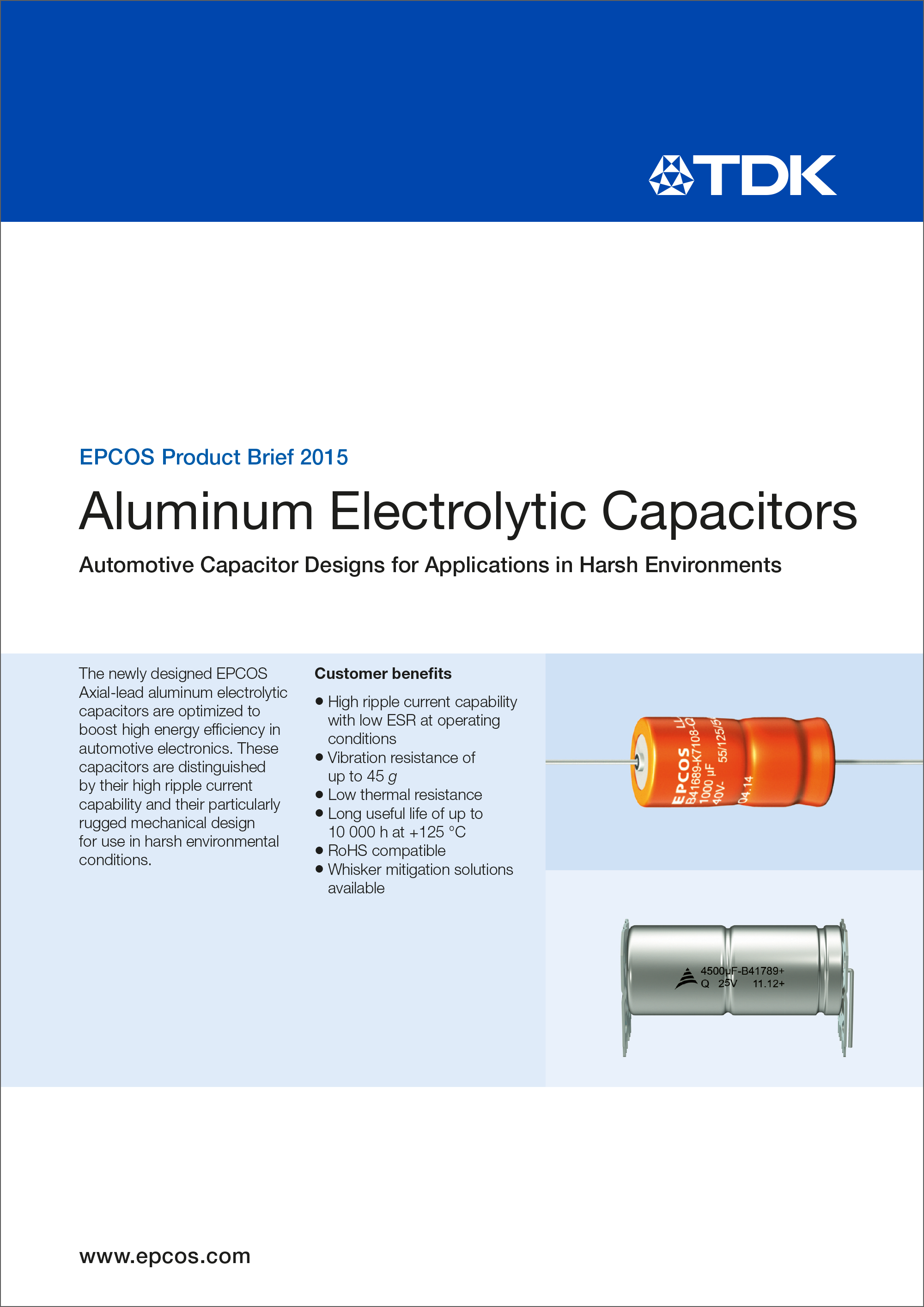 Product brief: Automotive capacitor designs | TDK Electronics - TDK Europe