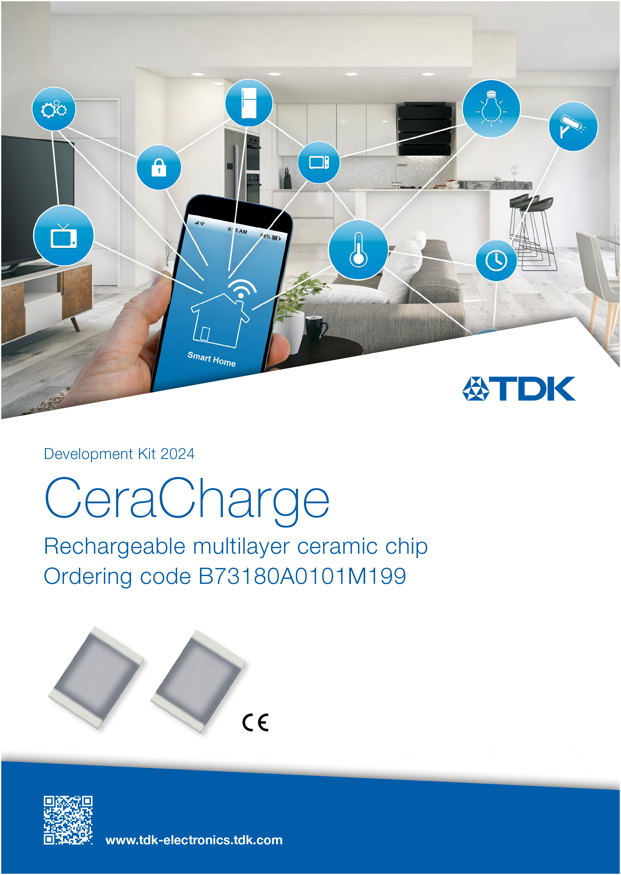 充放電可能なSMD タイプの固体電池 CeraCharge | TDK Electronics AG