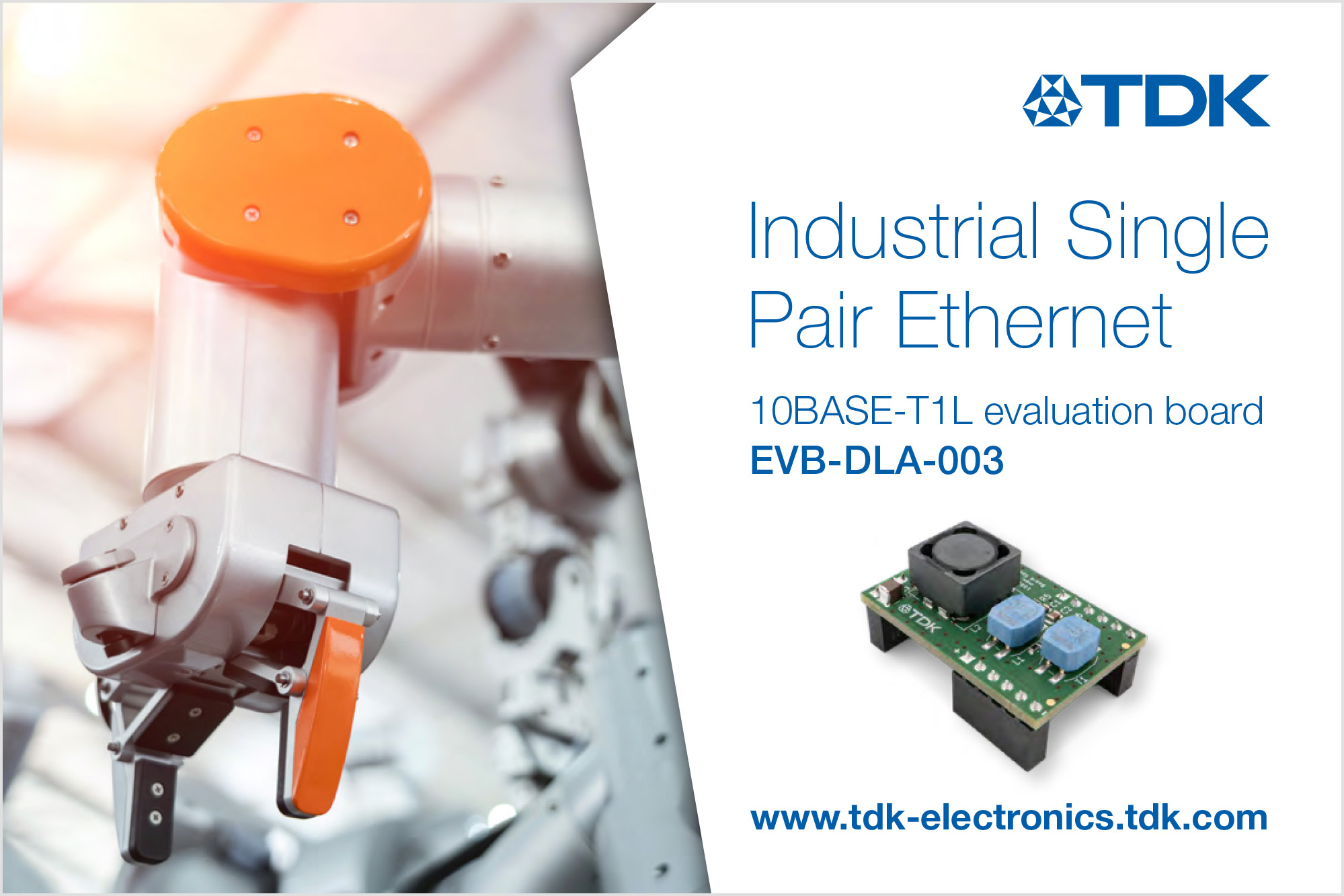 SPE 10BASE-T1L Evaluation Board EVB-DLA-003 | TDK Electronics - TDK Europe