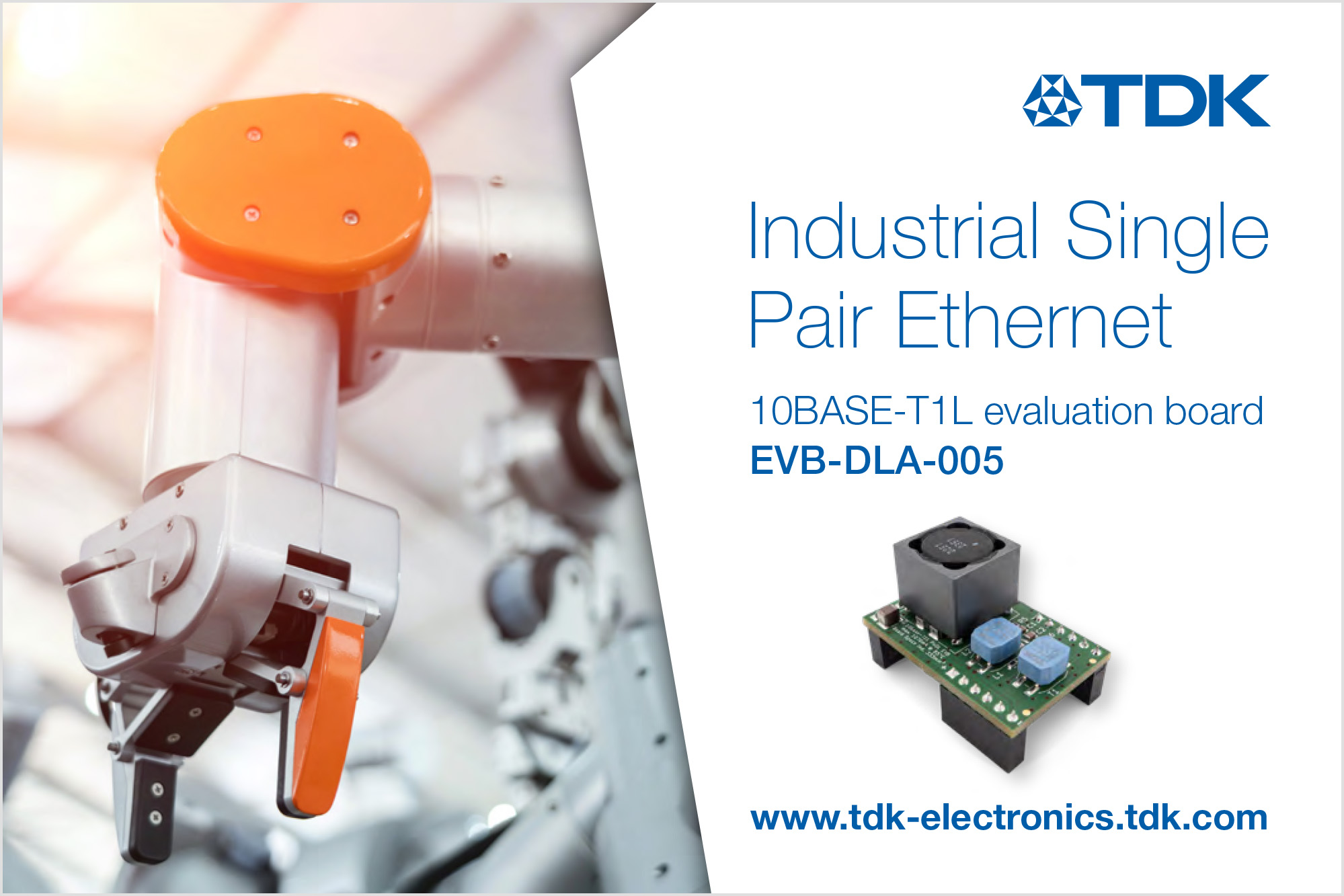 SPE 10BASE-T1L Evaluation Board EVB-DLA-005 | TDK Electronics - TDK Europe