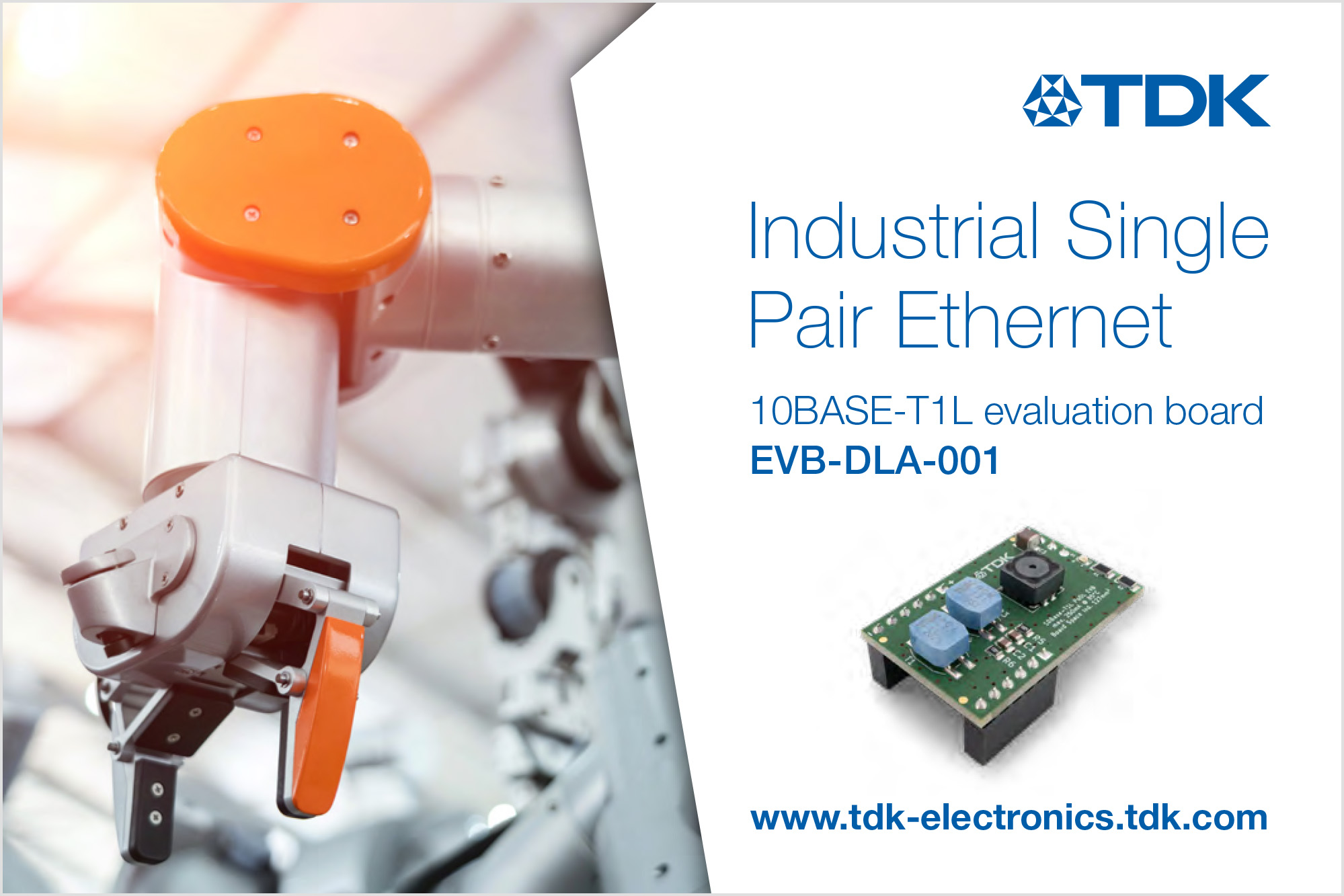 SPE 10BASE-T1L Evaluierungsboard EVB-DLA-001 | TDK Electronics - TDK Europe