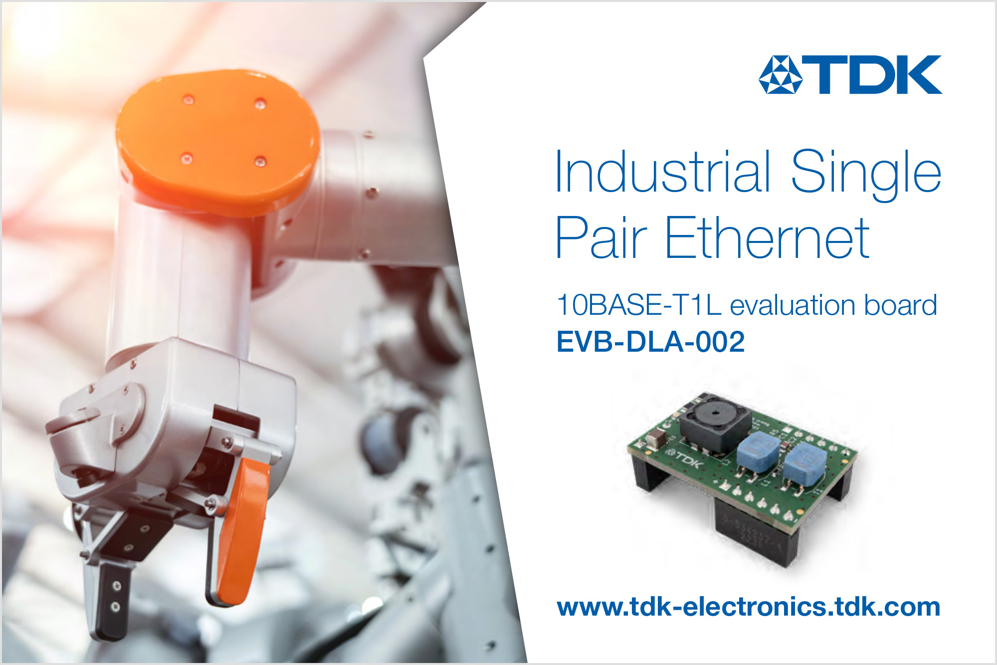 SPE 10BASE-T1L Evaluierungsboard EVB-DLA-002 | TDK Electronics - TDK Europe