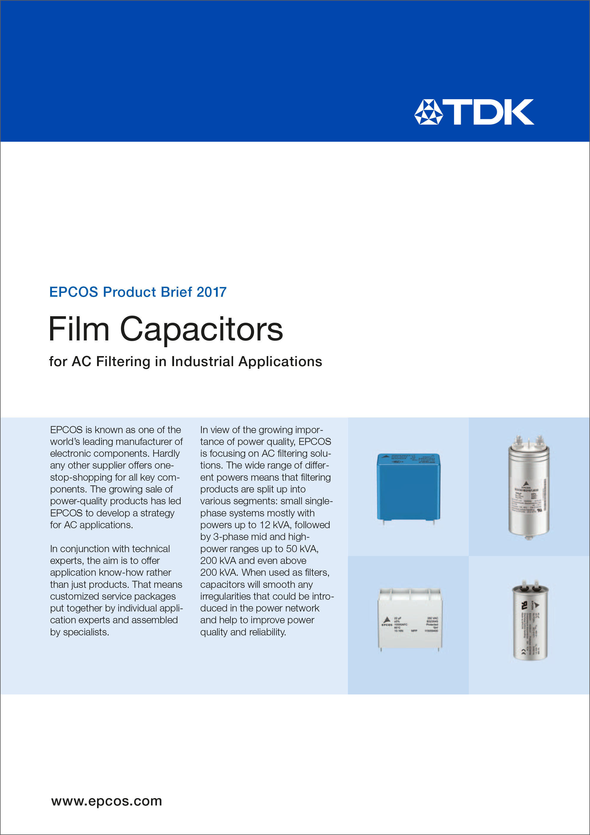 Film capacitors for AC filtering | TDK Electronics AG