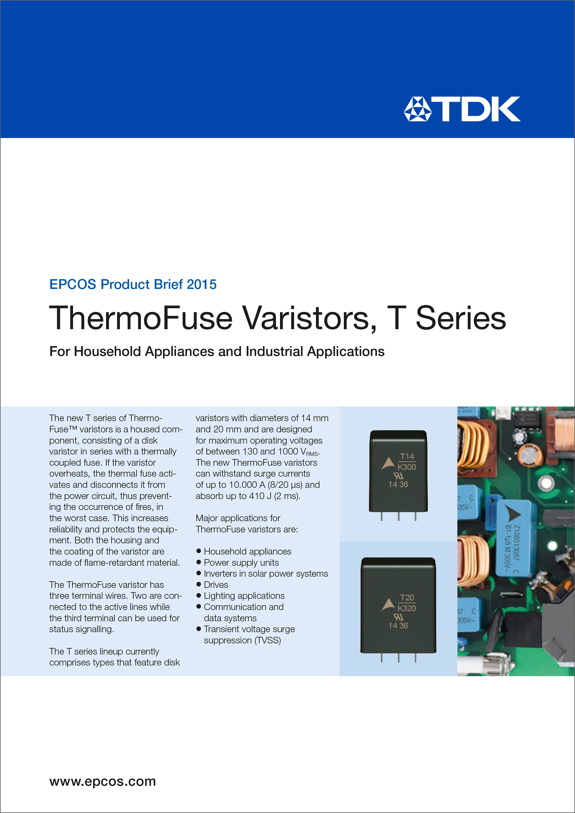 製品カタログ：ThermoFuse バリスタ | TDK Electronics AG