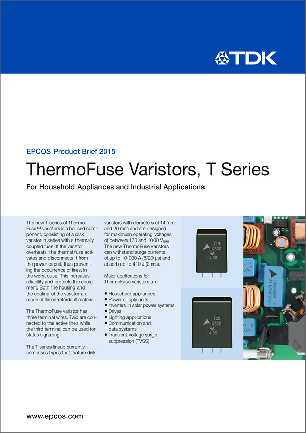 ThermoFuse varistors | TDK Electronics - TDK Europe