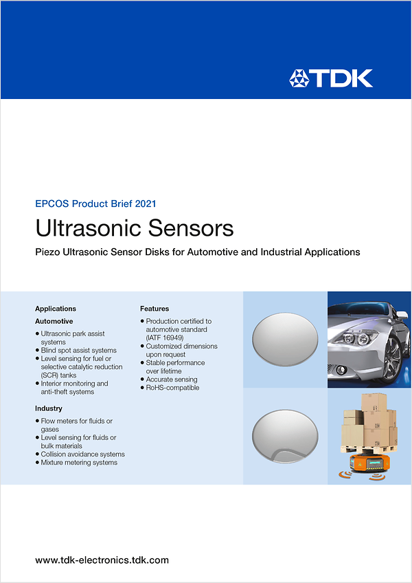 Product brief: Ultrasonic sensors | TDK Electronics - TDK Europe
