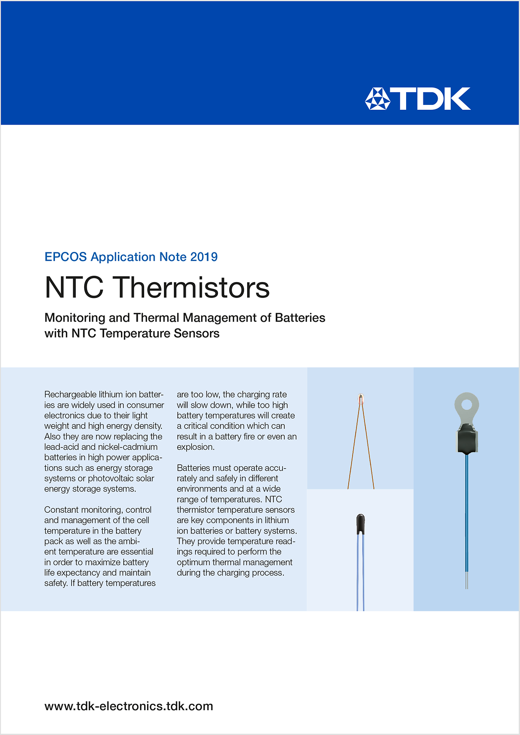 NTC thermistors - batteries | TDK Electronics - TDK Europe