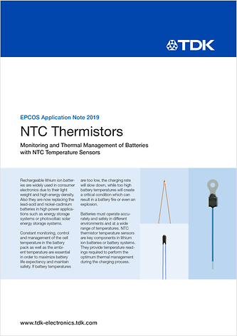 Product catalog: NTC elements | TDK Electronics - TDK Europe