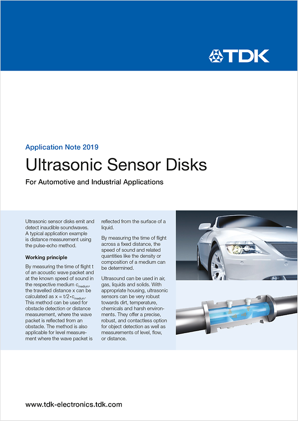 Ultrasonic sensor disks | TDK Electronics - TDK Europe