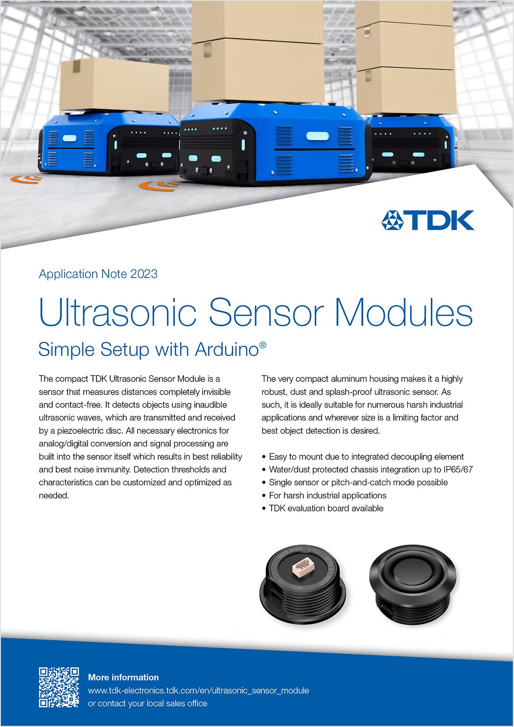 コンパクトで堅牢な超音波センサモジュール | TDK Electronics AG