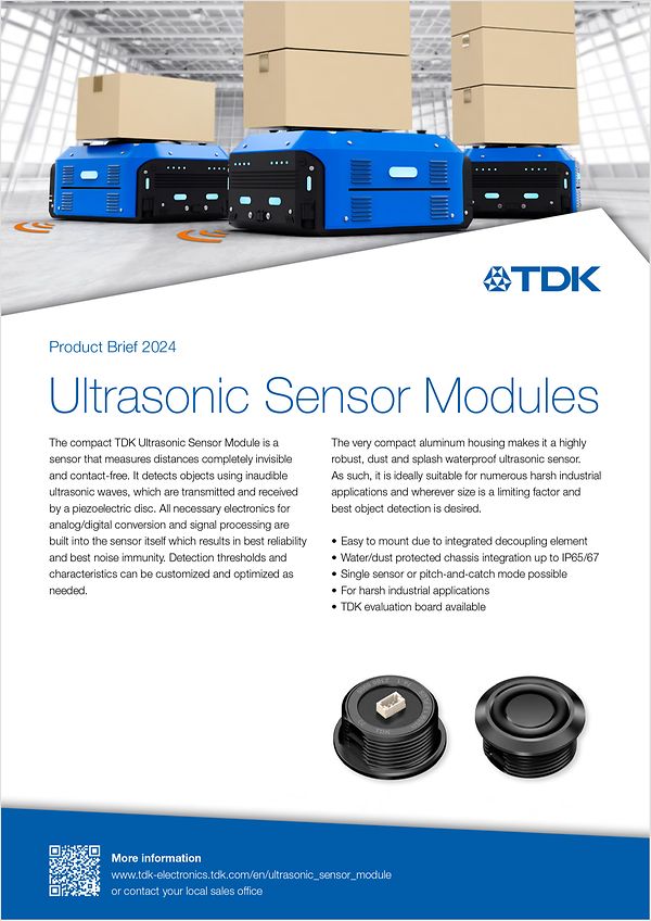 Product brief: Ultrasonic sensors modules | TDK Electronics - TDK Europe
