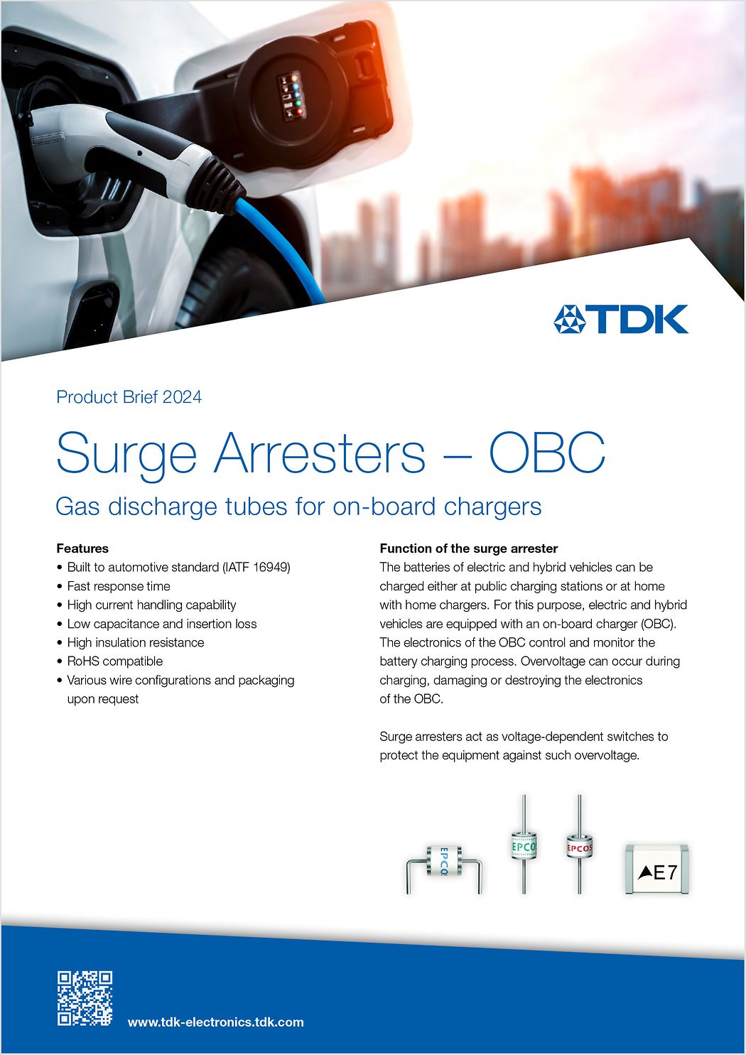 Surge Arresters – OBC – Gas discharge tubes for on-board chargers | TDK ...
