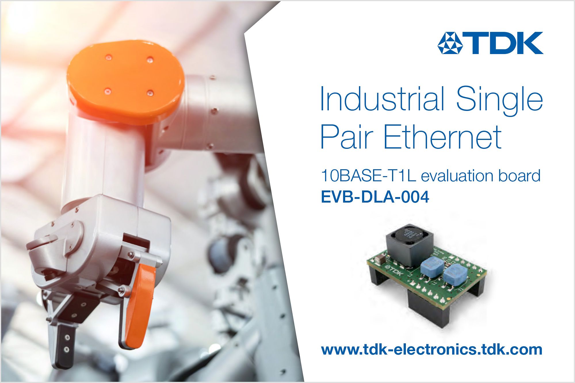 SPE 10BASE-T1L Evaluation Board EVB-DLA-004 | TDK Electronics - TDK Europe