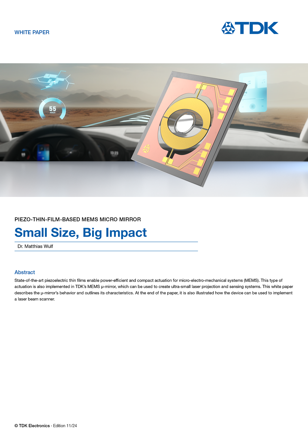 2D piezo MEMS µ‑mirror – enabling next-generation AR/VR | TDK Electronics - TDK Europe