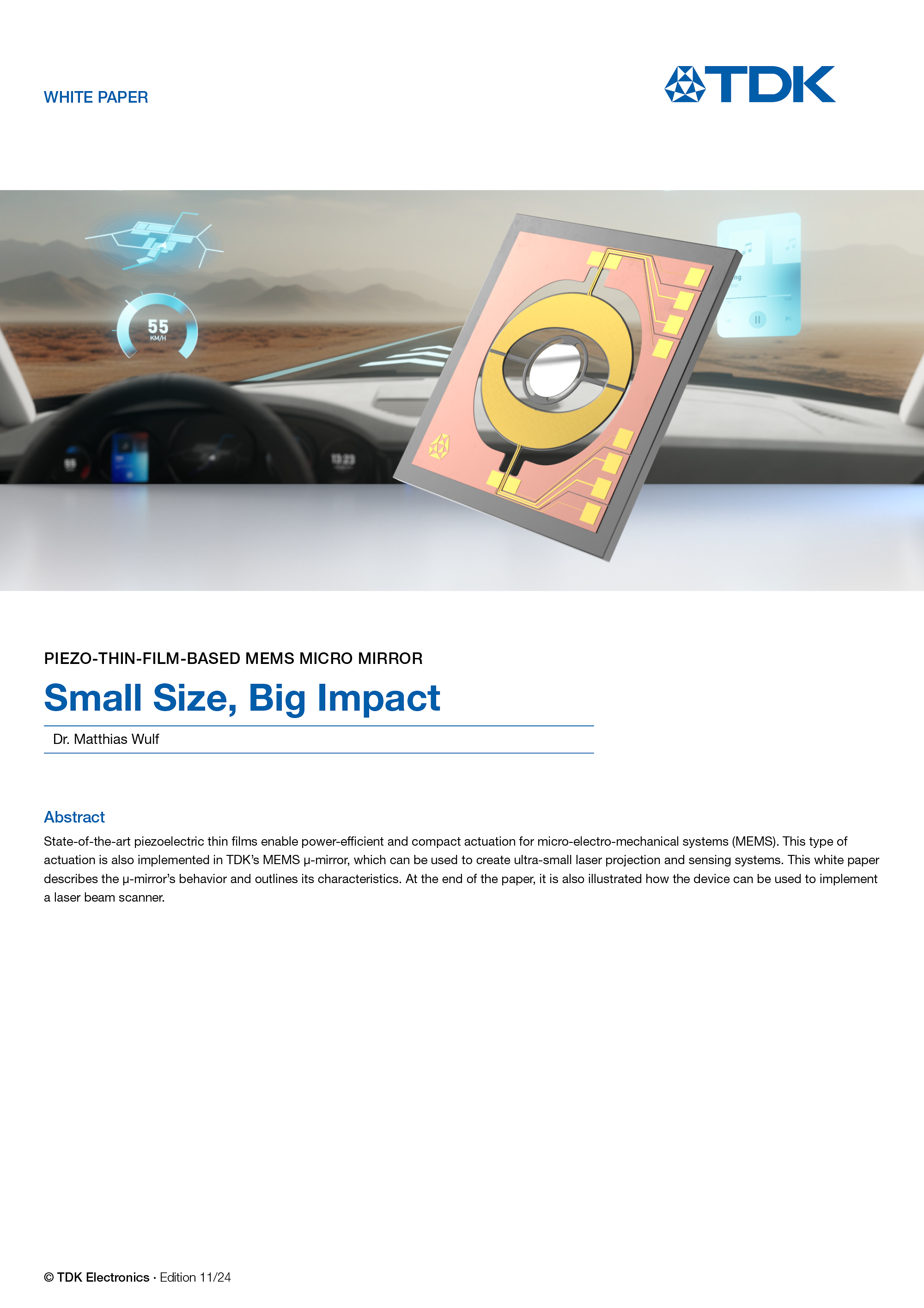 2D piezo MEMS µ‑mirror – enabling next-generation AR/VR | TDK ...